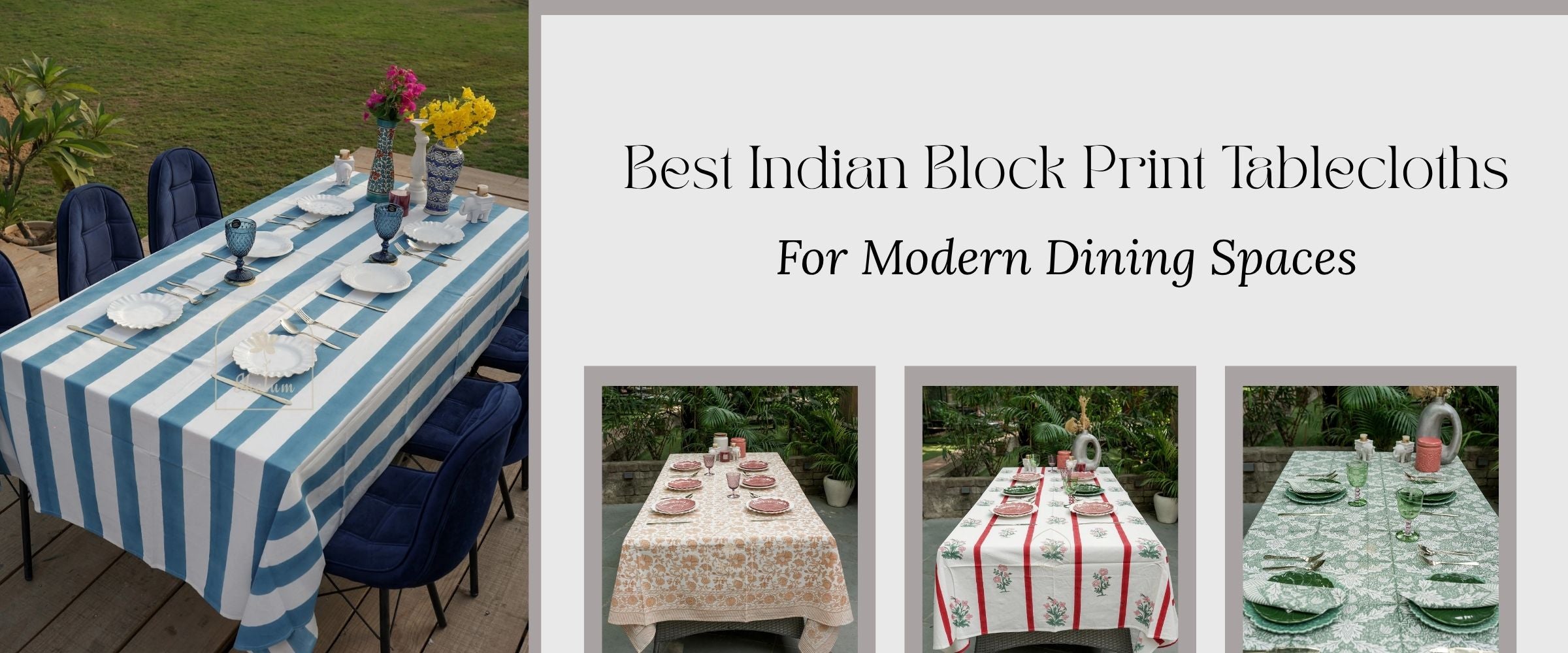 Block Print Tablecloths for Modern Dining | Amber Paisley